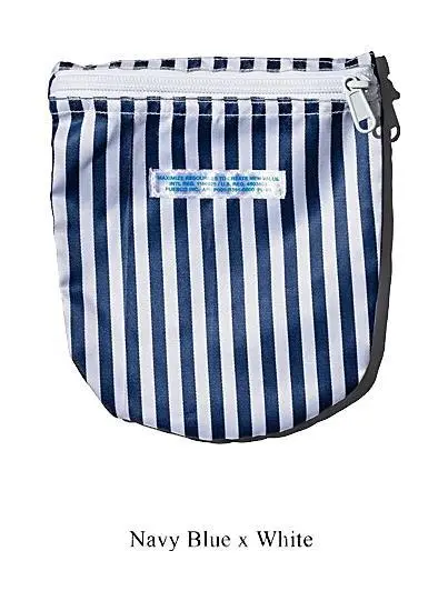 PUEBCO School Tie Fabric Semicircle Pouch - Navy