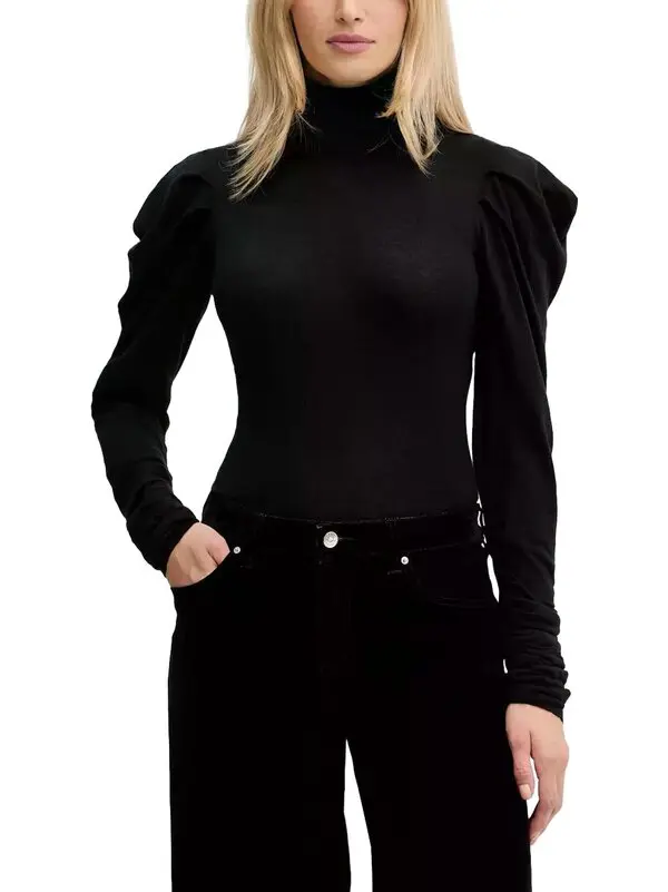 TWINSET Turtleneck Puff-sleeve Sweater - Black