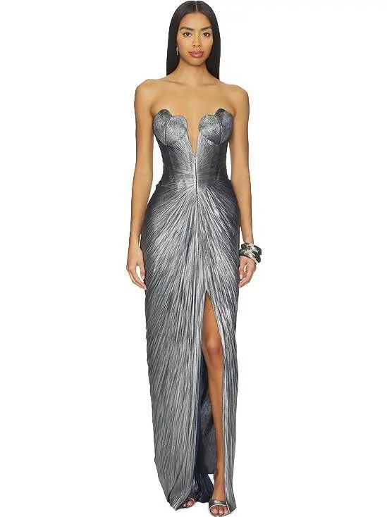 MARIA LUCIA HOHAN Reina Metallic Gown - Nightfall