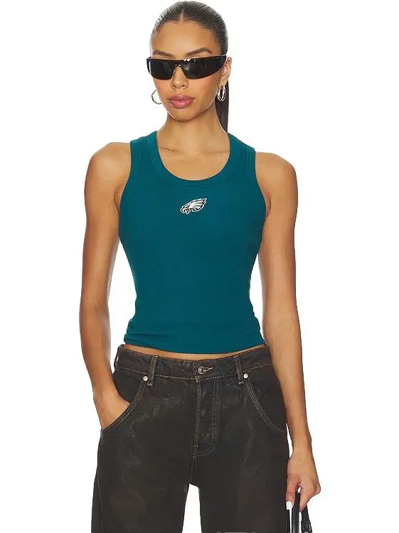 Terez Eagles Scoop Neck Rib Tank - Green