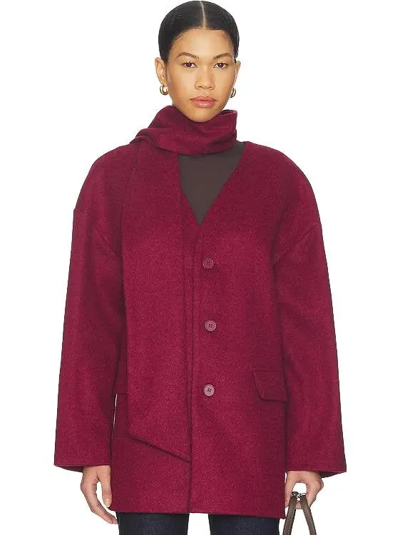 ALL THE WAYS Stevie Scarf Coat - Burgundy