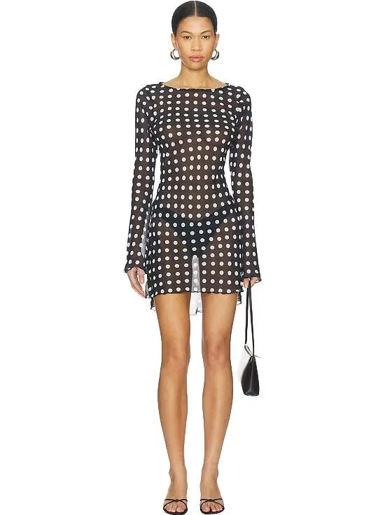 BELLA VENICE Britain Long Sleeve Dress - Black & White