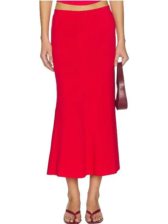 BELLA VENICE The Jessie Slip Maxi Skirt - Red