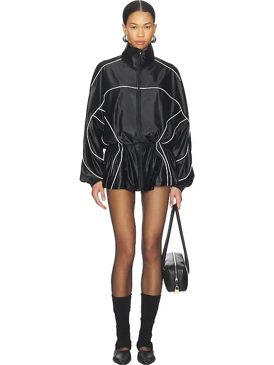 Alexander Wang Parka Dress With Reflective Piping - Black
