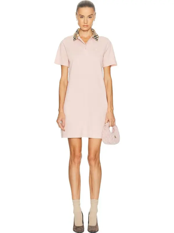 Burberry Iris Check Polo Dress - Posy Pink