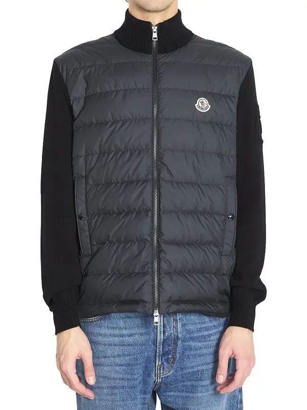 Moncler Padded Cotton Cardigan - Black