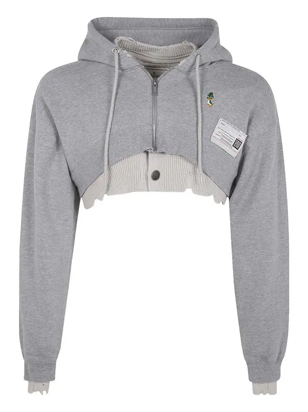 Mihara Yasuhiro Cropped Layered Parka - Grey