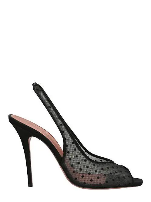 Amina Muaddi Kristina 105 Mesh Courts - Black