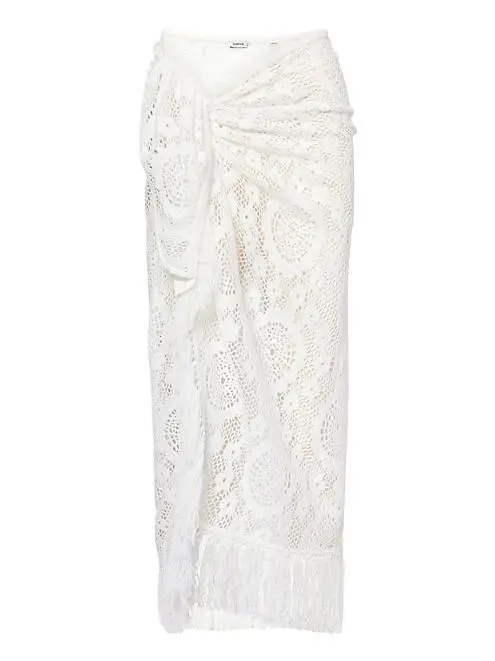 Simkhai Thyri Fringe-trim Crochet Mini Skirt - White
