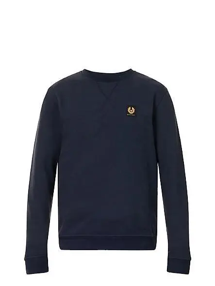Belstaff Pocket Logo Cotton-jersey Sweatshirt - Dark Ink