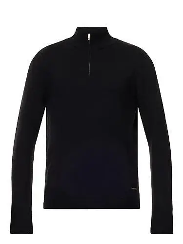 BELIER Funnel-neck Half-zip Knitted Sweater - Black