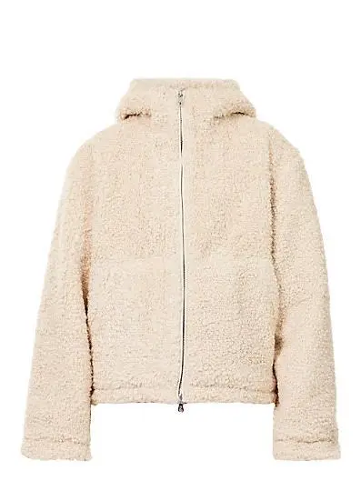 COLE BUXTON Fixed-hood Faux-shearling Jacket - Vintage White