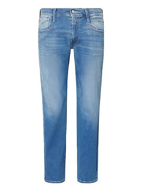 REPLAY Anbass Slim-fit Stretch-denim Jeans - Blue