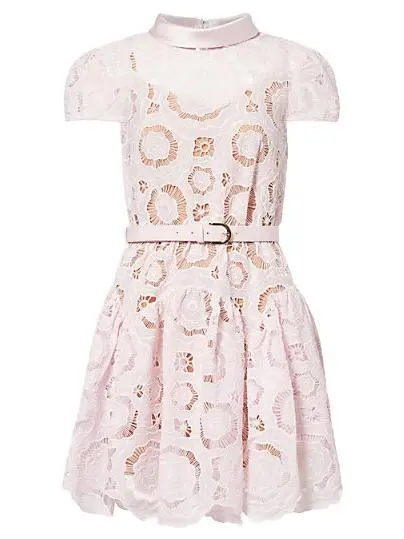 SELF-PORTRAIT Floral Lace Mini Dress - Pink