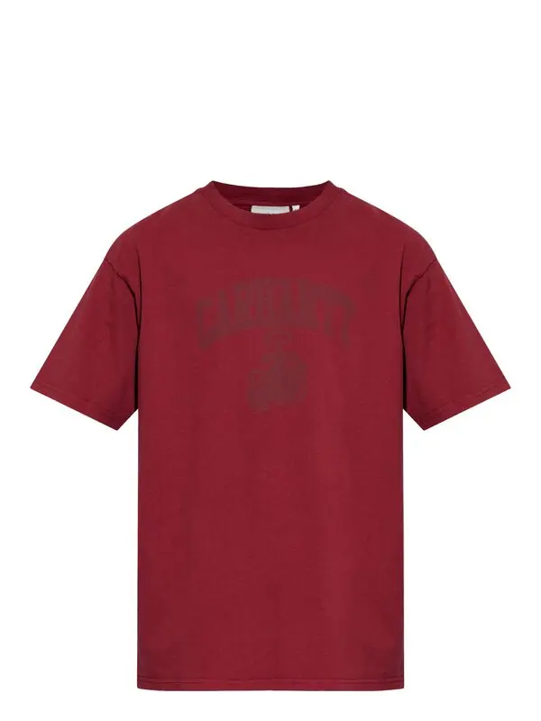 Carhartt Work In Progress T-shirt With Logo - Burgundy