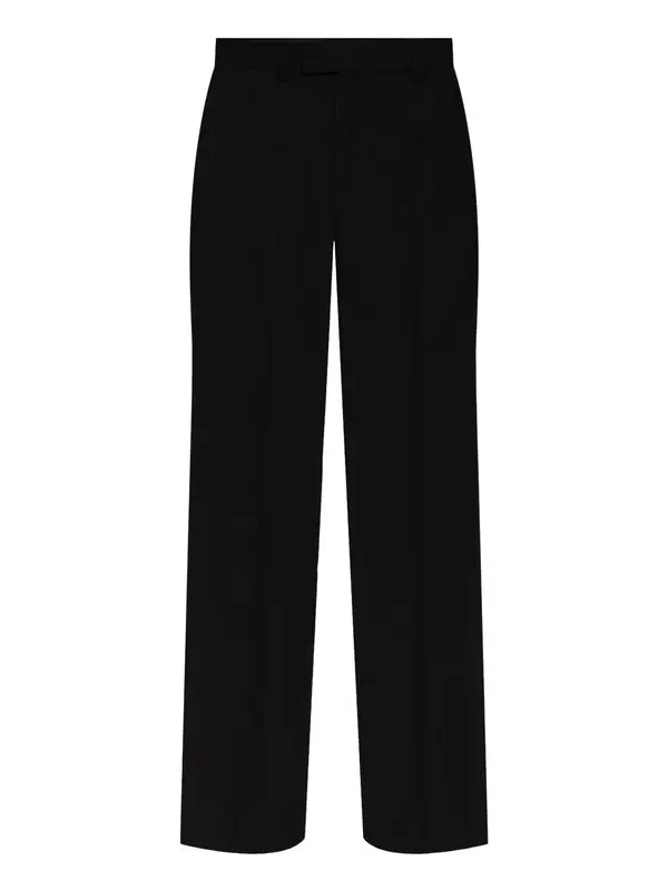 Versace Wool Pleated Trousers - Black