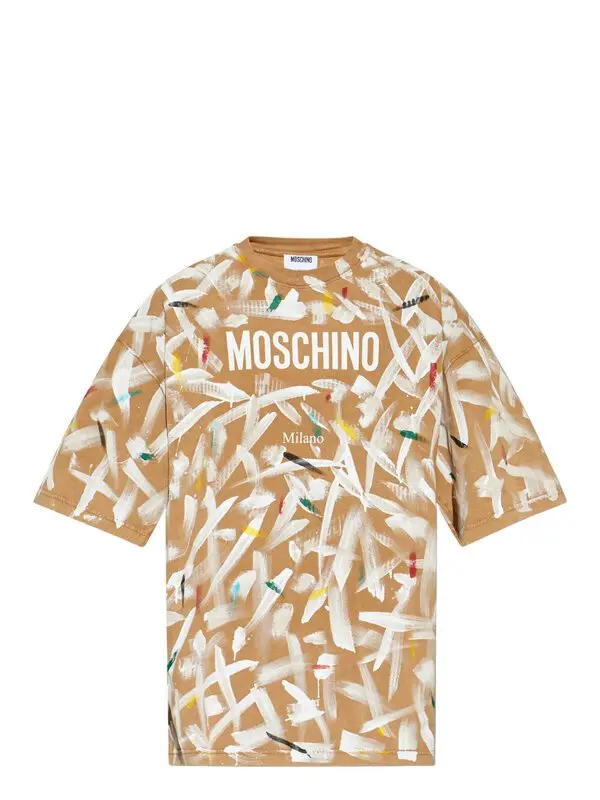 Moschino T-shirt With Print - Beige