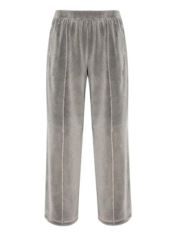 Alexander Wang Track Pants With Crystal Embellishments - Grey