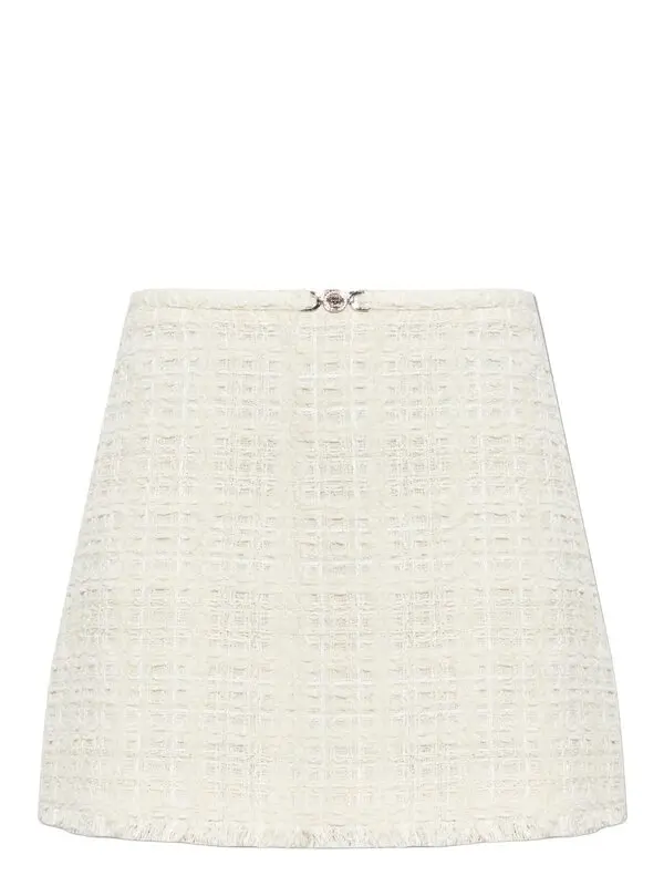 Versace Tweed Mini Skirt With Lurex Thread - Cream