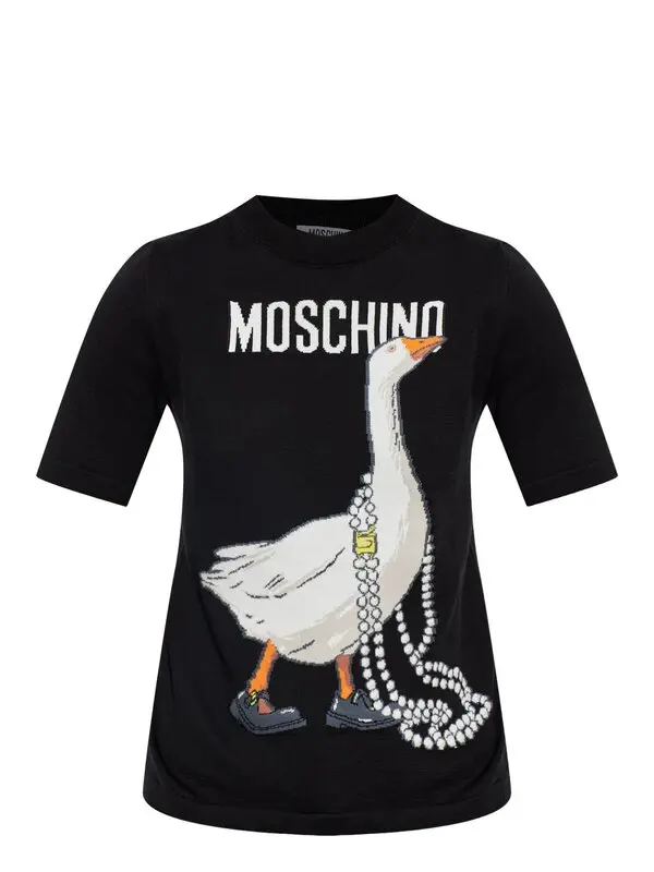 Moschino Decorative Pattern Top - Black