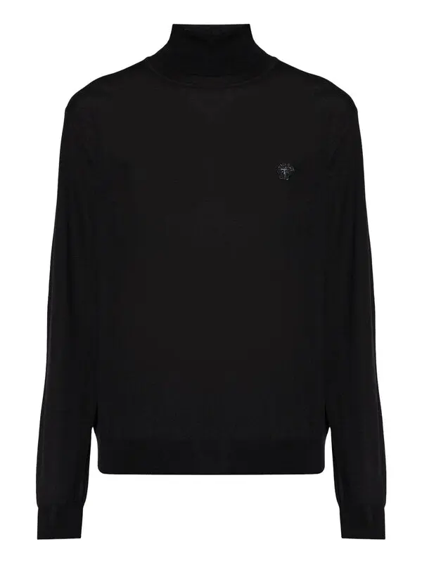 Versace Medusa Print Turtleneck - Black