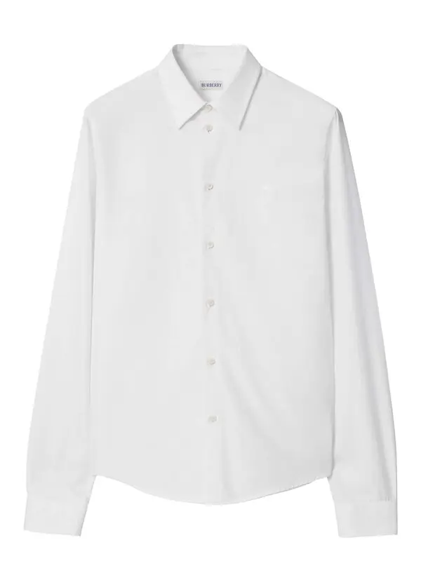 Burberry Cotton Poplin Ekd-embroidered Shirt - White