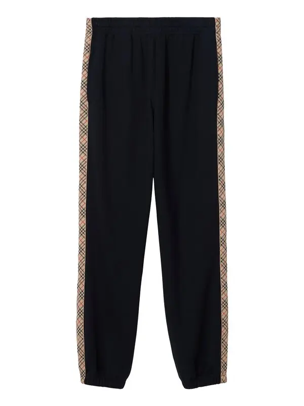 Burberry Check-tape Slim Sweatpants - Navy