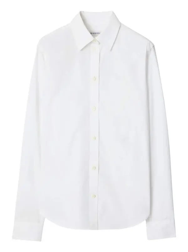 Burberry Cotton Poplin Ekd-embroidered Formal Shirt - White