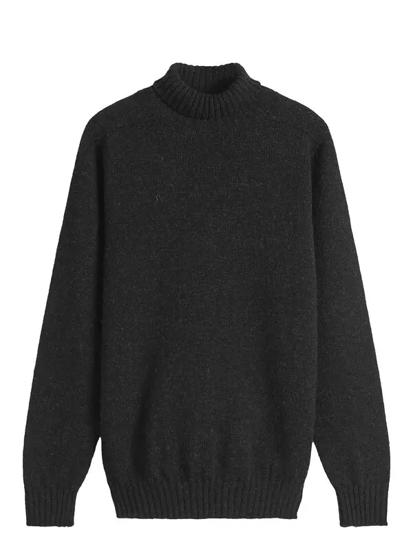 JAMIESON'S OF SHETLAND Jamiesons Of Shetland Roll Neck Knit - Black Mix
