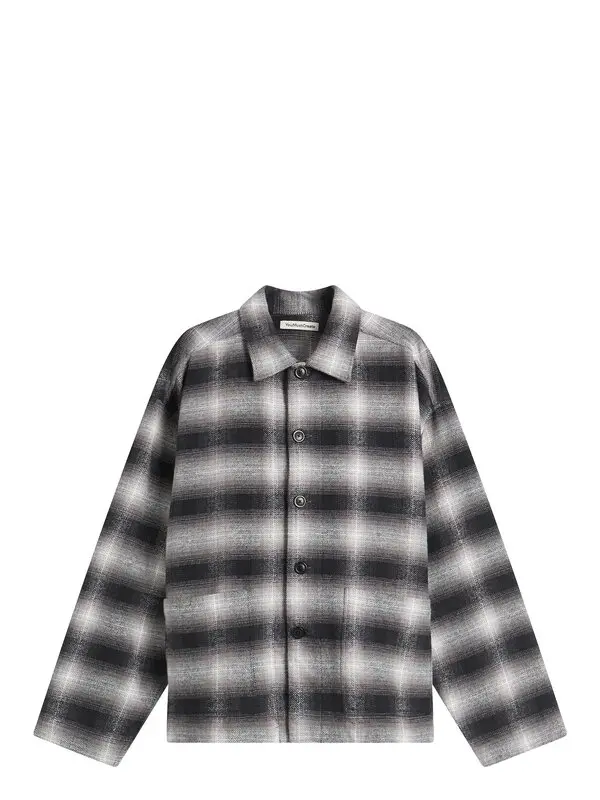 You Must Create Pj Check Flannel Overshirt - Black/olive