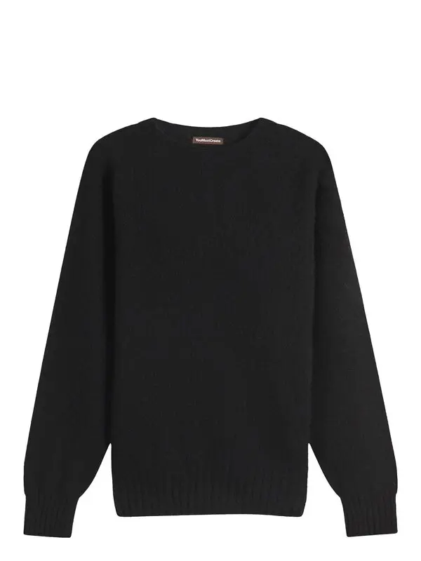 You Must Create Suedehead Crew Neck Jumper - Black