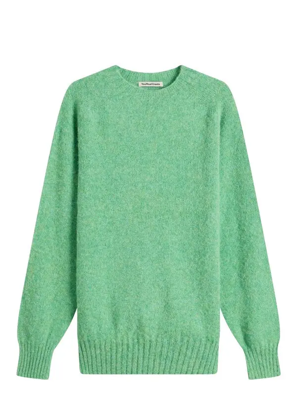 You Must Create Suedehead Crew Neck Jumper - Green