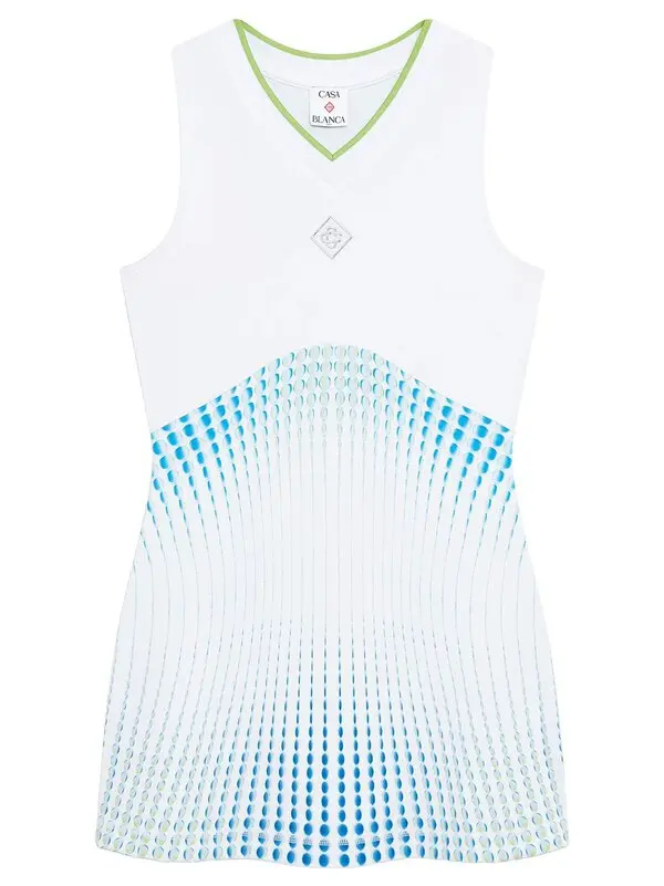 Casablanca Tennis Printed Racer Dress - White