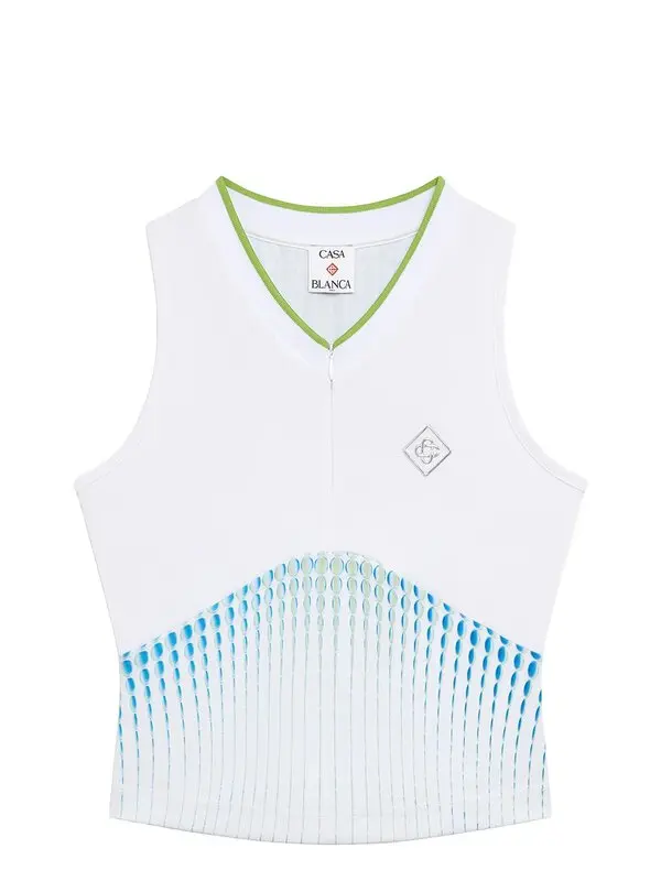 Casablanca Tennis Printed Racer Top - Multicolor