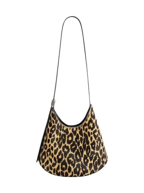 JIL SANDER Small Eldorado Leopard Calf Hair Shoulder Bag - Beige
