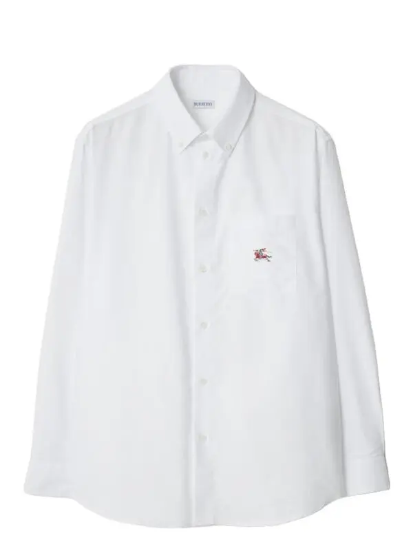 Burberry Relaxed Fit Ekd Cotton Oxford Shirt - White