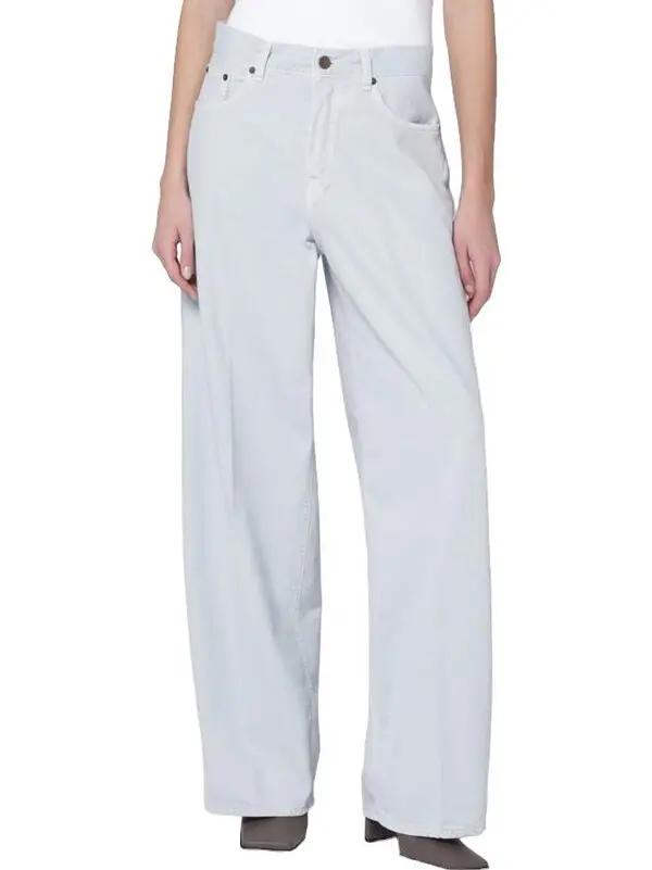 HAIKURE Cotton Denim Wide-leg Jeans - Light Blue