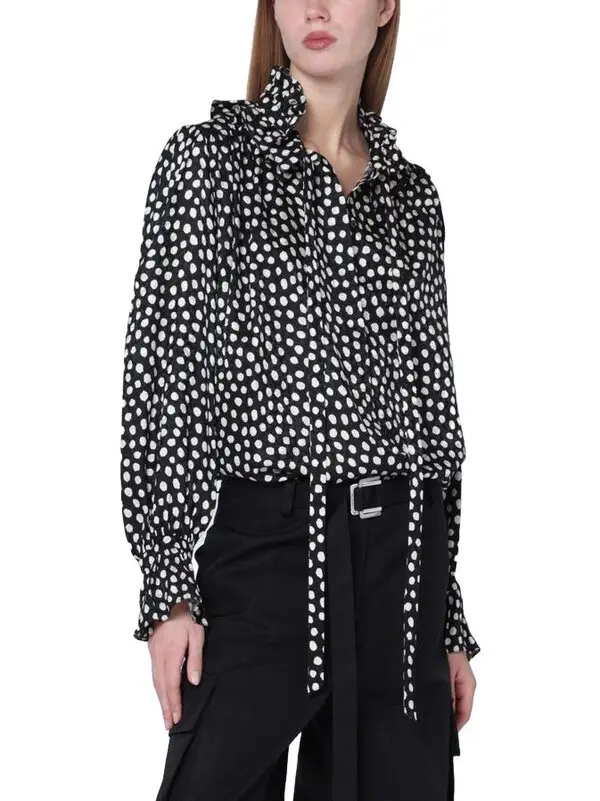 Chloé Polka-dot Silk Blouse - Black
