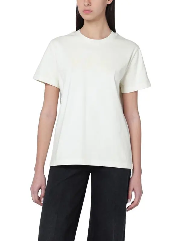 A.p.c. Crew Neck T-shirt With Logo - Beige