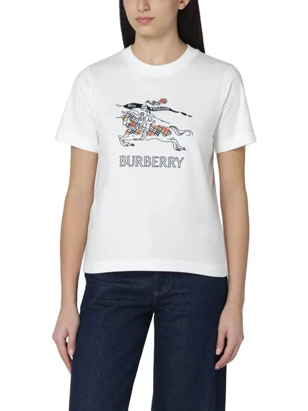 Burberry Cotton T-shirt With Ekd Artwork - White