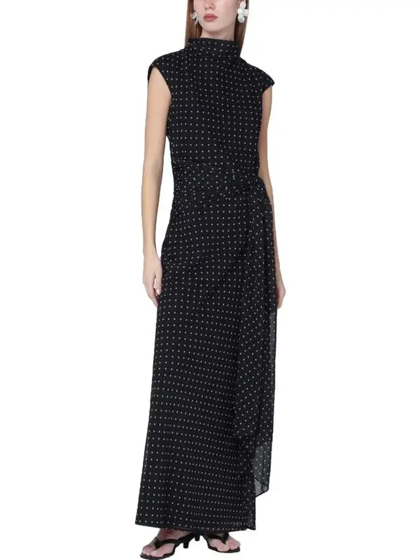 Remain Birger Christensen Long Polka-dot Dress - Black