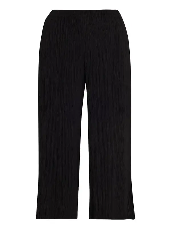 Issey Miyake Pleated Hatching Trousers - Black