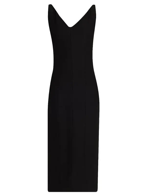 Adam Lippes Willa Silk Wool Midi Dress - Black