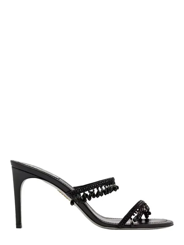 Rene Caovilla Chandelier Crystal-embellished Sandals - Black