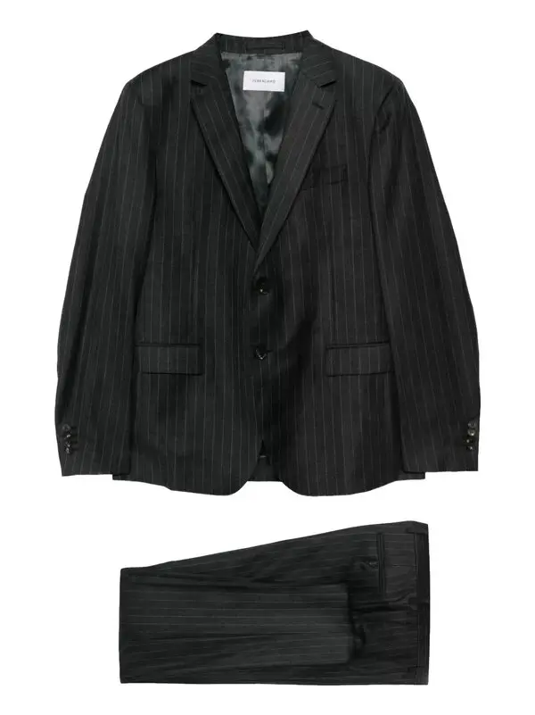 FERRAGAMO Striped Single-breasted Suit - Grey