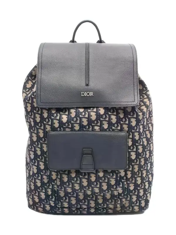 Dior 2000s Oblique-pattern Backpack - Blue