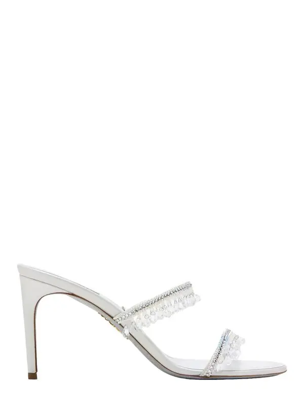 Rene Caovilla Chandelier Crystal-embellished Sandals - White