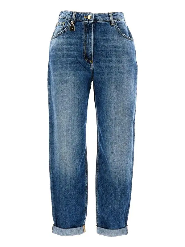 Elisabetta Franchi Cuffed Jeans - Blue