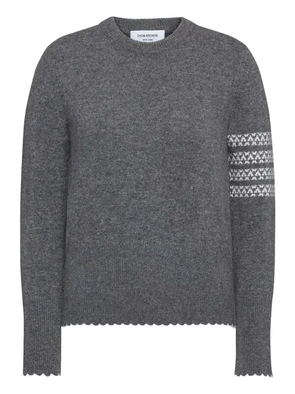 Thom Browne Button-detailed Sweater - Grey