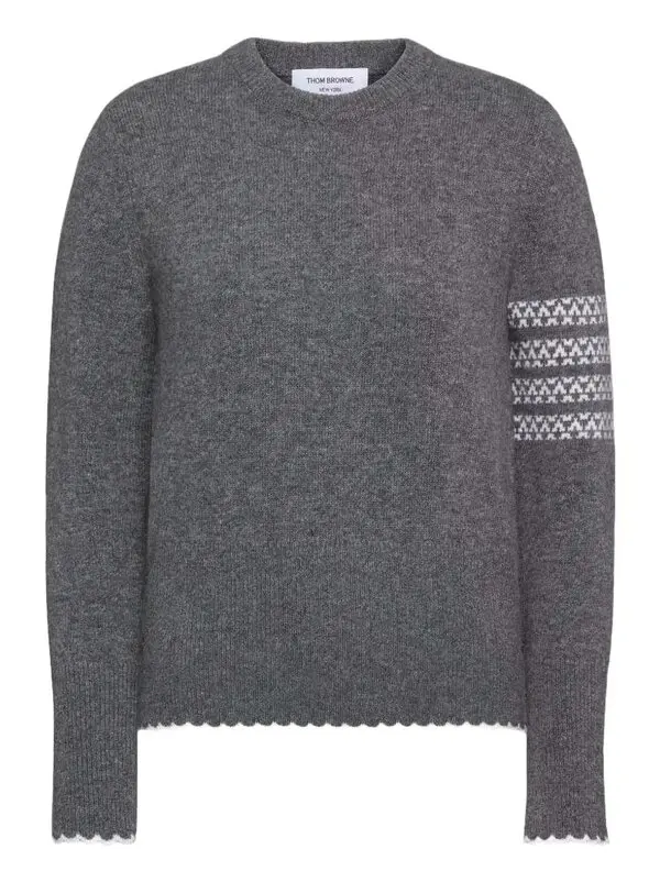 Thom Browne Button-detailed Sweater - Grey